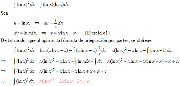 Integración por partes